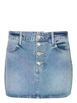 L'AGENCE Button-up Denim Mini Skirt