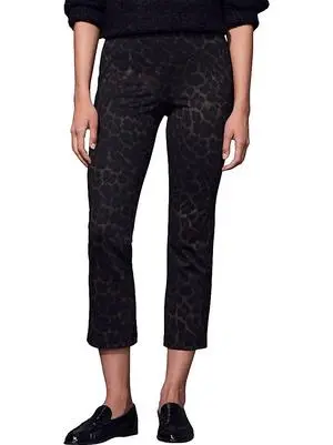 SANCTUARY Leopard Carnaby Kick Flare Crop Pants