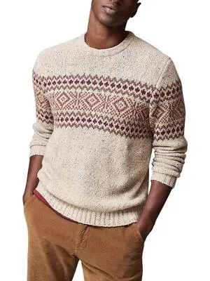 Marine Layer Donegal Fair Isle Sweater Oat Multi