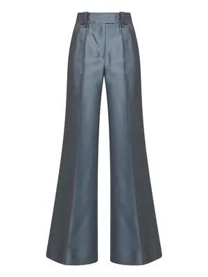 Zimmermann Zimmermann Women Airforce Blue Wool And Silk Valiant Structured Flared Trousers Multicolor