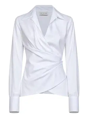 DRIES VAN NOTEN Dries Van Noten Women White Cotton Poplin Wrap Shirt