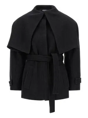 JACQUEMUS Jacquemus Women Black 'Le Caban Boléro' Coat