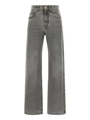 Brunello Cucinelli Grey 'contemporary Loose' Jeans - Gray