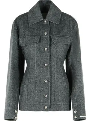 SPORTMAX Sportmax 'Calcio' Pure Grey Wool Jacket Women