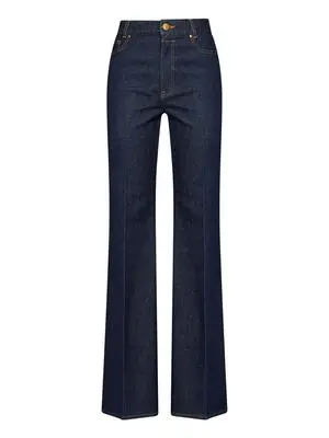 Zimmermann Zimmermann Women Harbour Blue Stretch Cotton Denim Slim-Fit Flared Jeans Multicolor