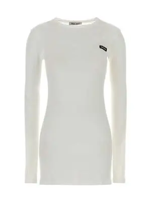 MIU MIU Miu Miu Women White Cotton Mini Dress