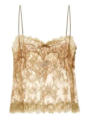 SAINT LAURENT Saint Laurent Gold Lace Top