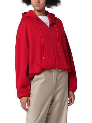 CORDERA Cordera Balloon Zip Cotton Hoodie With Adjustable Drawstring Hood