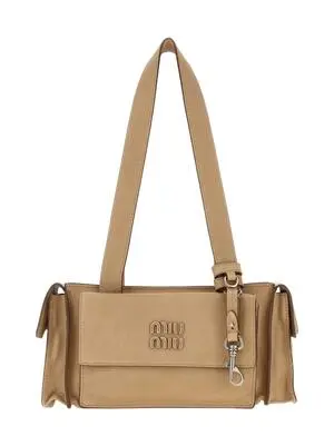MIU MIU Miu Miu Women Beige Nappa Leather Shoulder Bag