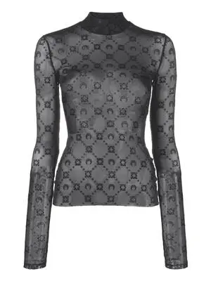 MARINE SERRE Marine Serre Women Monogram Mesh Flock Top