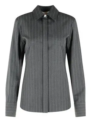 SPORTMAX Sportmax 'Pepli' Tight Shirt In Medium Grey Wool Women