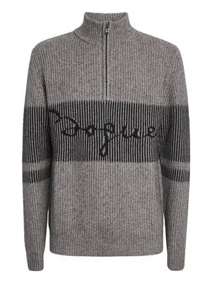 Bogner Yak Wool Quarter-zip Loris Sweater Grey