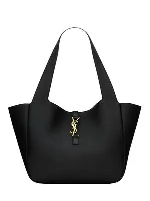 Saint Laurent Deerskin Le 5 À 7 Bea Tote Bag Black