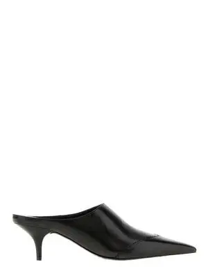 MIU MIU Miu Miu Slate Leather Flat Loafers