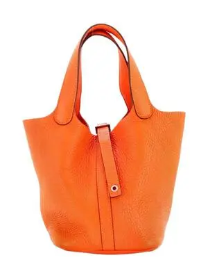 Hermès Picotin Lock Bag Clemence Pm Bucket Bag Orange