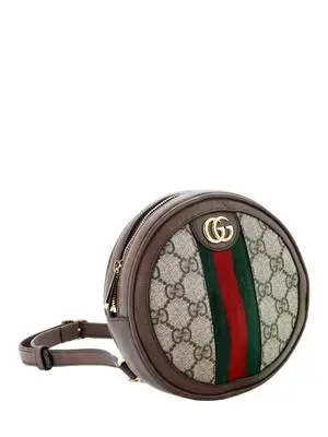 GUCCI Ophidia Round Gg Coated Canvas Mini Backpack