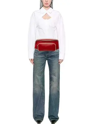 PRADA 2013-2026 Leather Zip Pocket Belt Bag