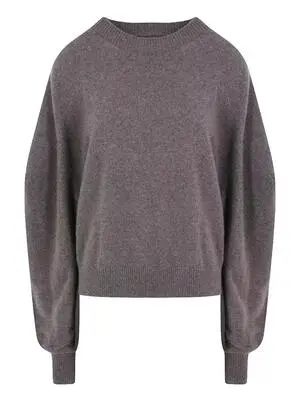 UMA WANG Fine-knit Balloon-sleeve Jumper - Brown