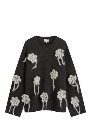 GANNI Crochet Flowers Knitted Jumper