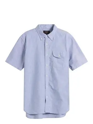 BEAMS Button Down Shorts Sleeve Oxford Shirt