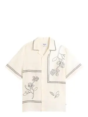 WAX LONDON Didcot Grid Flowers Vacation Shirt