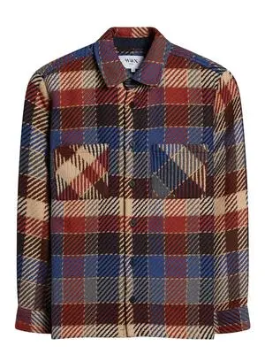 WAX LONDON Whiting Pike Check Overshirt Rust/multi