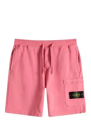 STONE ISLAND Organic Cotton Fleece Shorts