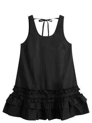 GANNI Cotton Poplin U-neck Mini Dress