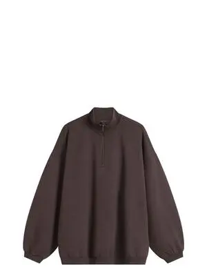 SKIMS Boyfriend Fleece Slouchy Turtleneck Pullover Sweatshirt - Espresso