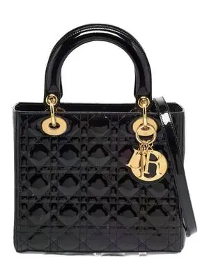 DIOR 2015 Medium Lady Dior Cannage Tote Bag