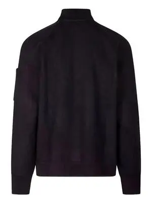 C.P. COMPANY Merino Wool Felted Lens Half-zip Sweater Black