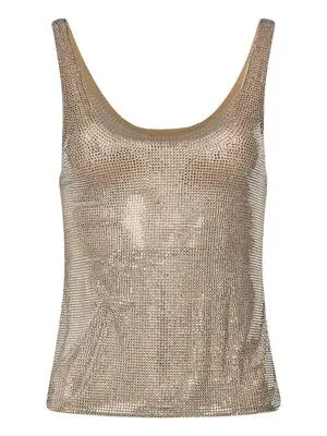 GIUSEPPE DI MORABITO Embellished Mesh Tank Top