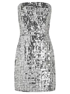 Dolce & Gabbana Sequin Mini Dress Silver