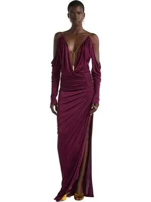 BALMAIN Long Flowing Jersey Dress