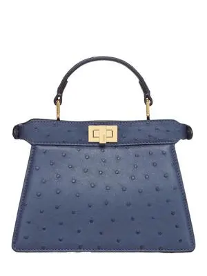 FENDI Blue Ostrich Leather Bag