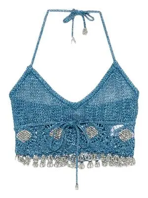 PACO RABANNE Halterneck Embellished Top