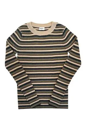 MABLI Seilio Skinny Rib - Biscotti Stripe Brown