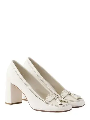 PRADA Leather Heeled Loafers