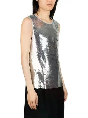 NICCOLO PASQUALETTI Sequin-embellished Sleeveless Blouse