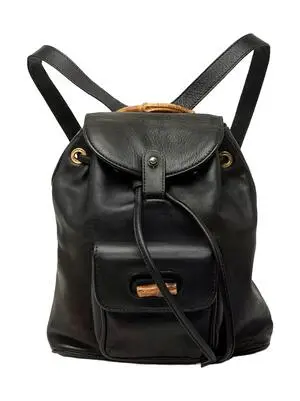 GUCCI 2000-2015 Mini Calfskin Bamboo Drawstring Backpack