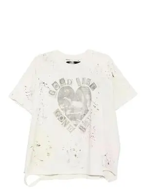 SEKRIT Graphic-print Distressed T-shirt