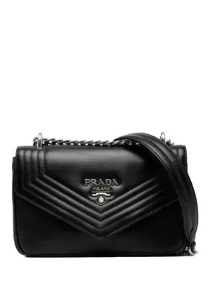 PRADA 2013-2026 Nappa Diagramme Flap Crossbody Bag