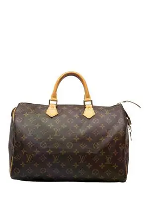 LOUIS VUITTON 1998 Monogram Speedy 35 Boston Bag Brown