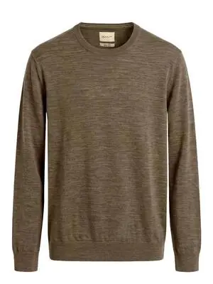 Gant Fine-knit Crew-neck Sweater Brown