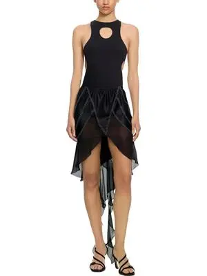 OFF-WHITE Contrast-stitching Asymmetric Skirt