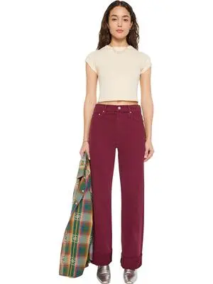 MOTHER MOTHER The Dodger Zip Skimp Cuff Cabernet Pants