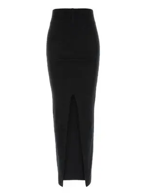 Rick Owens High-waisted Cashmere Blend Long Pencil Skirt Black