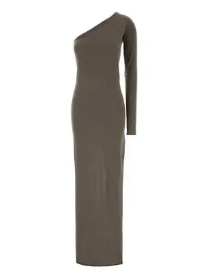 RICK OWENS Tower Ziggy Asymmetrical One-shoulder Cotton Dress
