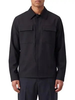 HEVO Virgin Wool Blend Shirt With Concealed Fastening And Patch Pockets