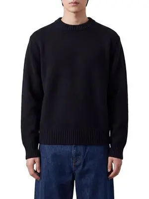 LISA YANG 100% Cashmere Crewneck Jumper With Dropped Shoulders Black